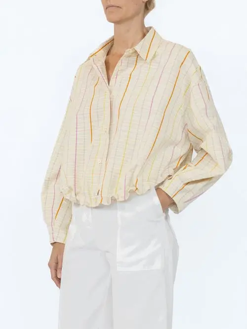 CALLAS MILANO Lille Blouson Hem Shirt - Nat/pink/yellow
