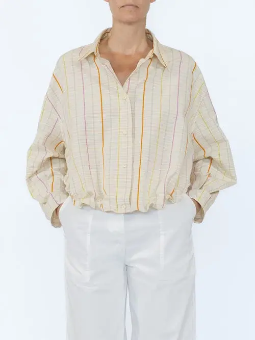 CALLAS MILANO Lille Blouson Hem Shirt - Nat/pink/yellow