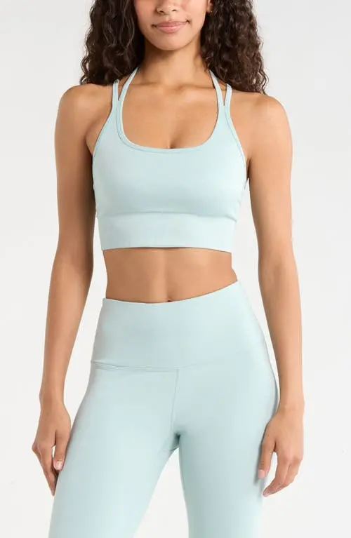 Zella Seamless Strappy Sports Bra - Blue Raindrop