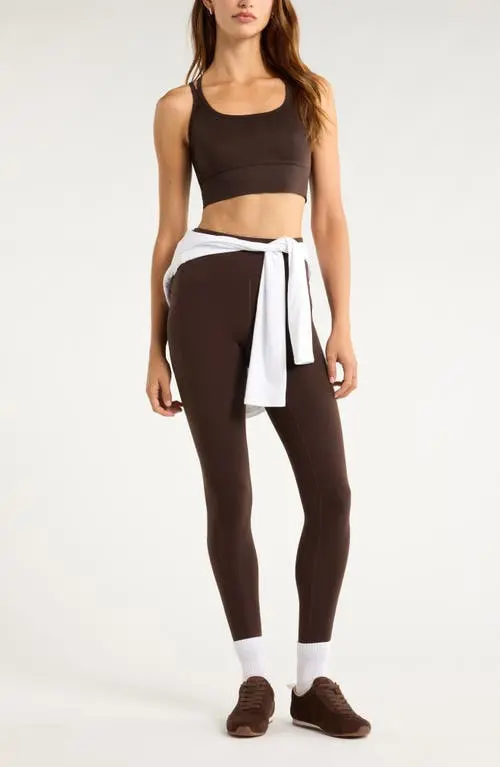Zella Seamless Strappy Sports Bra - Brown Mole