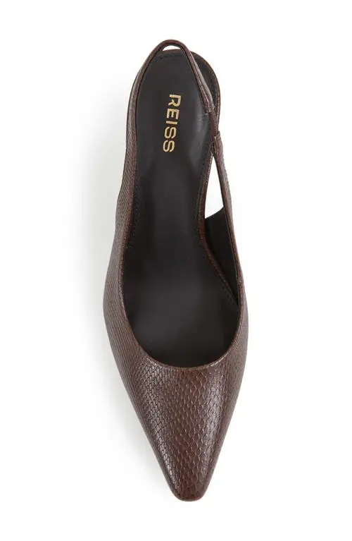 REISS Lorena Slingback Pump - Chocolate
