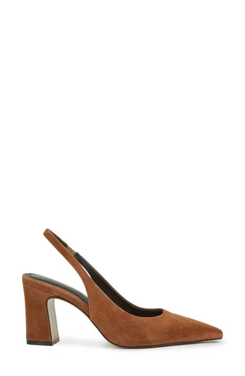 REISS Lorena Slingback Block Heel Pumps - Tan