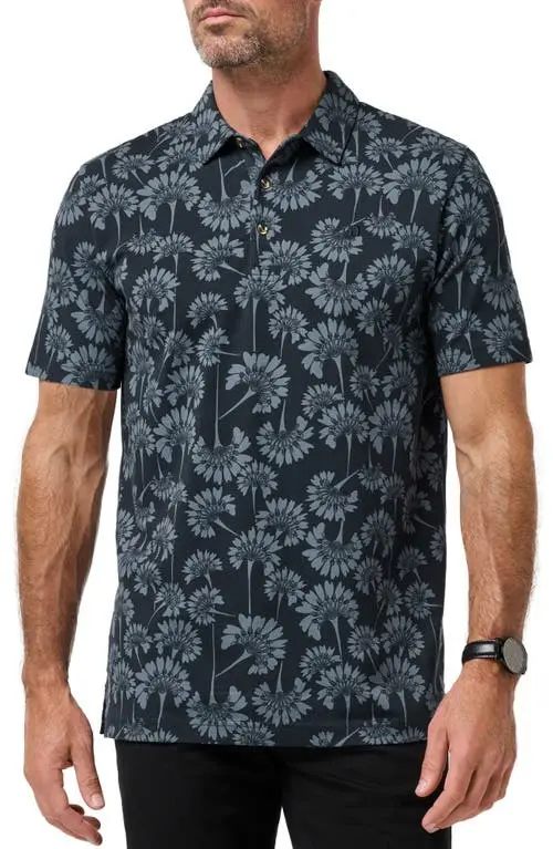 Travis Mathew Comfortknit Breeze Floral Polo - Total Eclipse