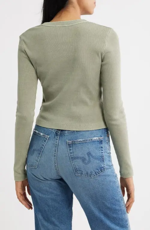 Brooklyn Industries Rib Knit Cotton Button-up Top