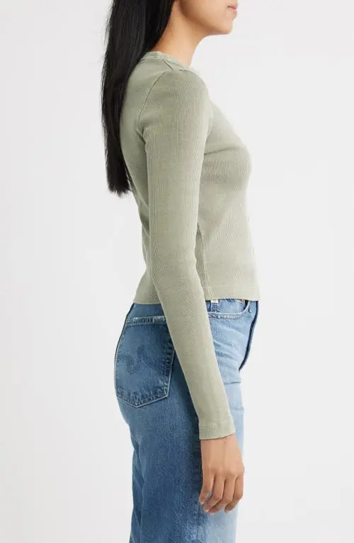 Brooklyn Industries Rib Knit Cotton Button-up Top