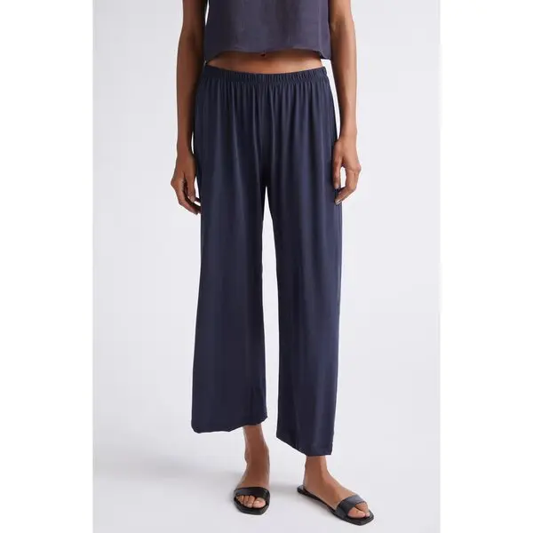 LESET Milo Cropped Cotton Pants - Midnight