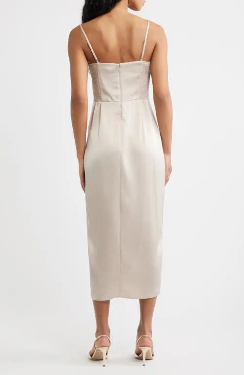 Amanda Uprichard Lyra Bustier Bodice Satin Pencil Dress