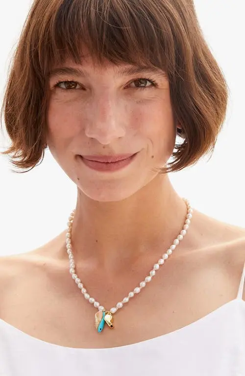 Clare V. Freshwater Pearl Charm Necklace
