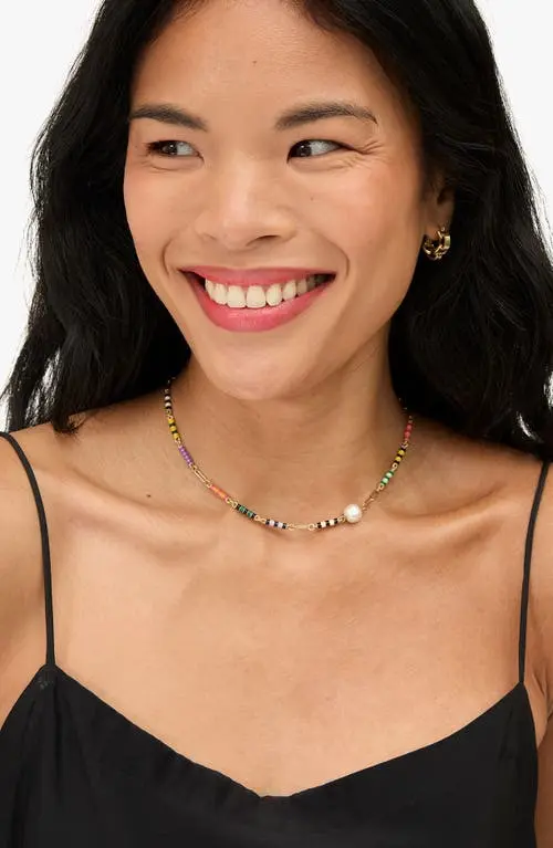 Clare V. Le Stripe Freshwater Pearl Necklace