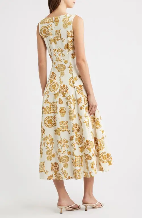FLYING TOMATO Print Midi Dress