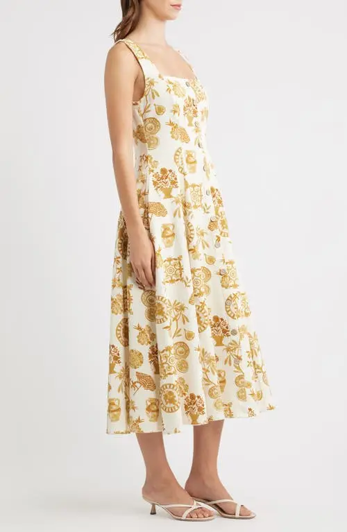 FLYING TOMATO Print Midi Dress