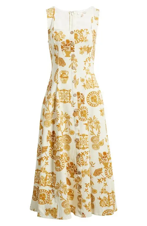 FLYING TOMATO Print Midi Dress