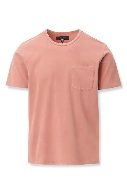 Rag & Bone Classic Fit Garment Dye Pocket T-shirt - Copper