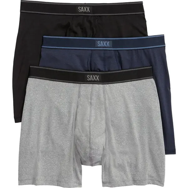SAXX Assorted 3-pack Daytripper Comfort Stretch Boxer Briefs - Black/grey/navy