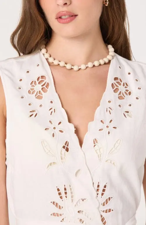 Astr The Label Greta Embroidered Cotton & Linen Vest