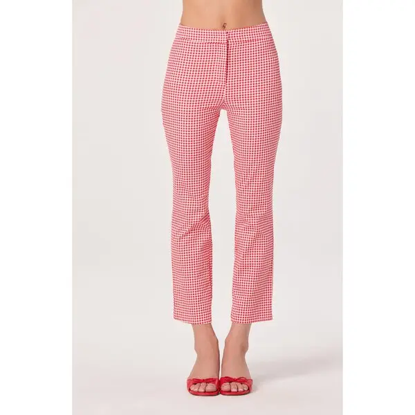 Astr The Label Alma Stretch Cotton Gingham Crop Pants