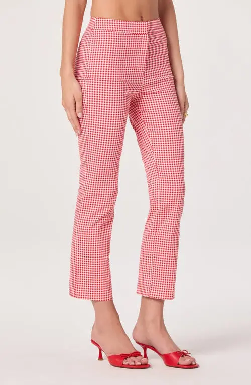 Astr The Label Alma Stretch Cotton Gingham Crop Pants