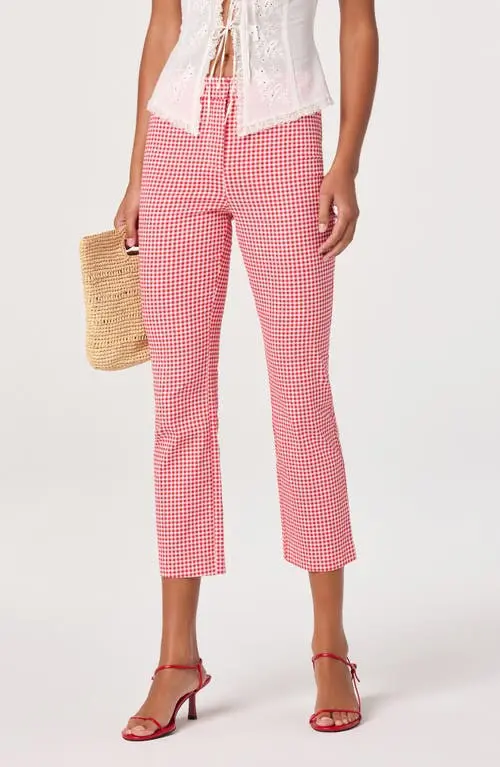 Astr The Label Alma Stretch Cotton Gingham Crop Pants