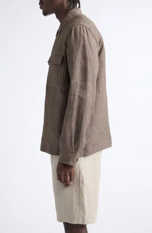 Sunspel Linen Overshirt - Dark Walnut26