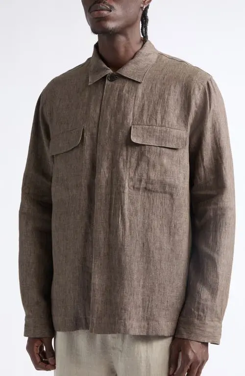 Sunspel Linen Overshirt - Dark Walnut26