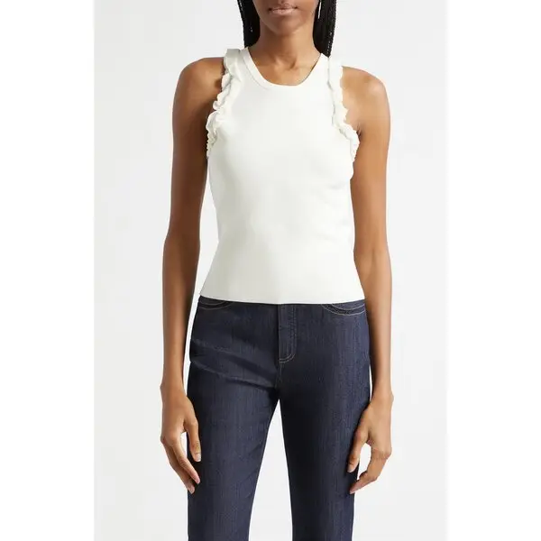 Cinq À Sept Ruffle Tank - Ivory