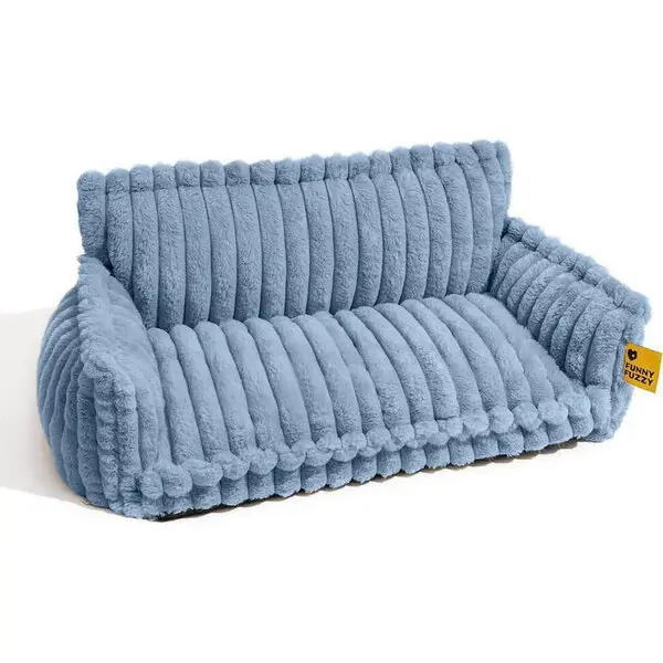 FUNNYFUZZY Washable Fluffy Dog Sofa Bed - Blue