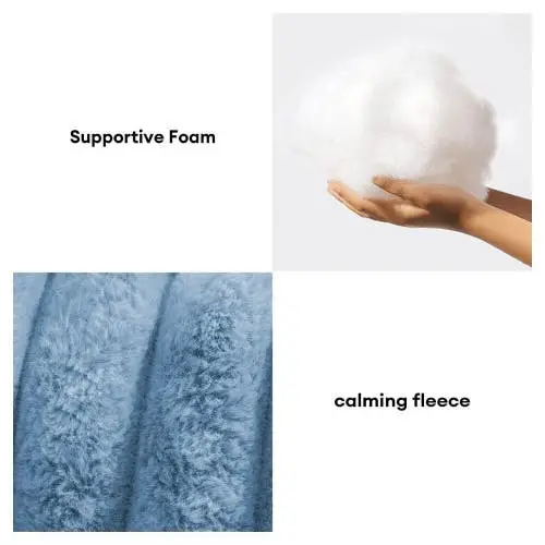 FUNNYFUZZY Washable Fluffy Dog Sofa Bed - Blue