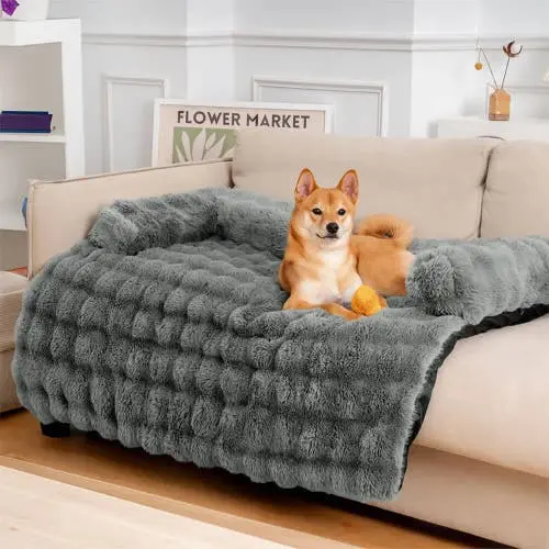 FUNNYFUZZY Cozy Fluffy Sofa Seat Pad - Grey