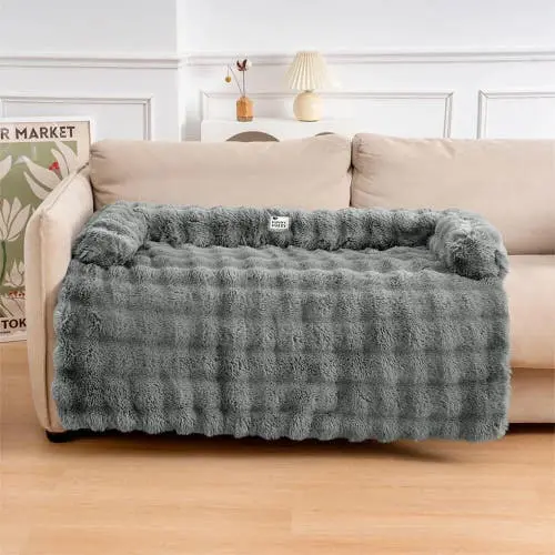 FUNNYFUZZY Cozy Fluffy Sofa Seat Pad - Grey