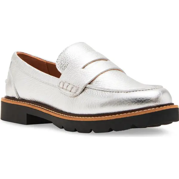Blondo Waterproof Penny Loafer - Silver Leather