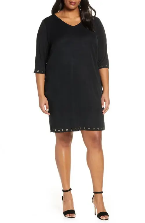 Ming Wang Grommet Detail Sheath Dress