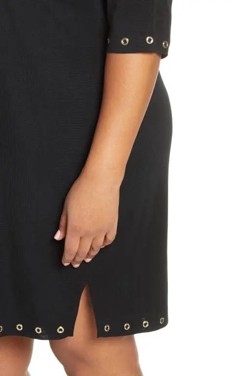 Ming Wang Grommet Detail Sheath Dress
