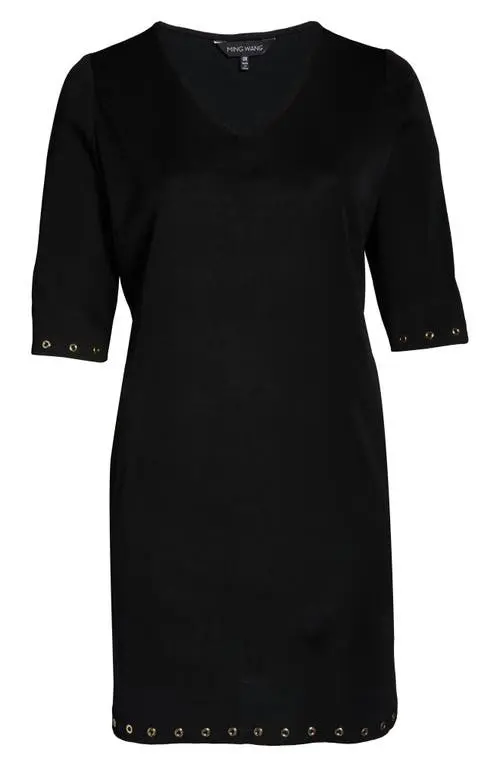Ming Wang Grommet Detail Sheath Dress
