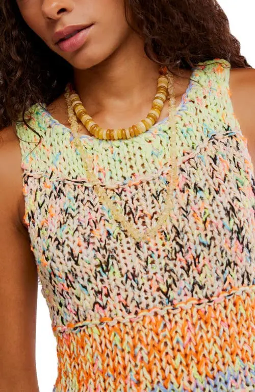 Free People Flea Market Crop Marled Cotton Blend Sweater