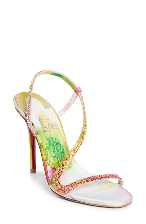 CHRISTIAN LOUBOUTIN Rosa Z Crystal Embellished Slingback Sandal - Yellow Multi