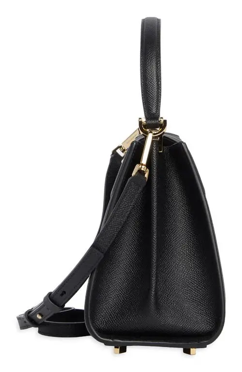 FERRAGAMO Small Studio Box Leather Top Handle Bag - Nero