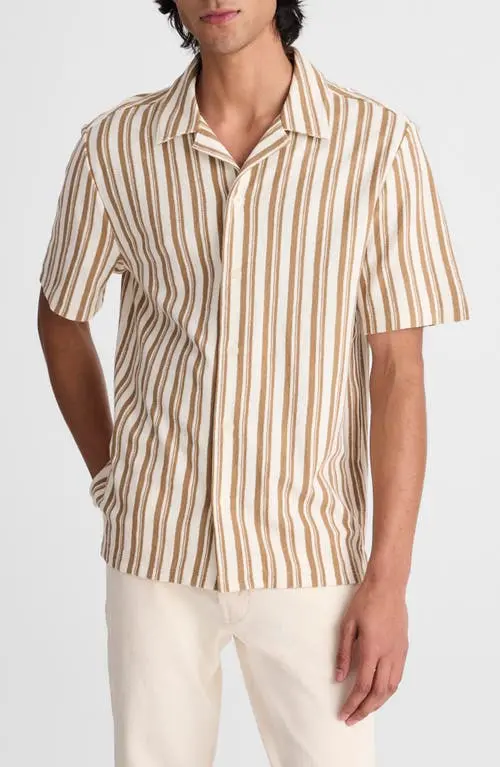 Madewell Seaport Terry Camp Shirt - Stripe Maple Seed