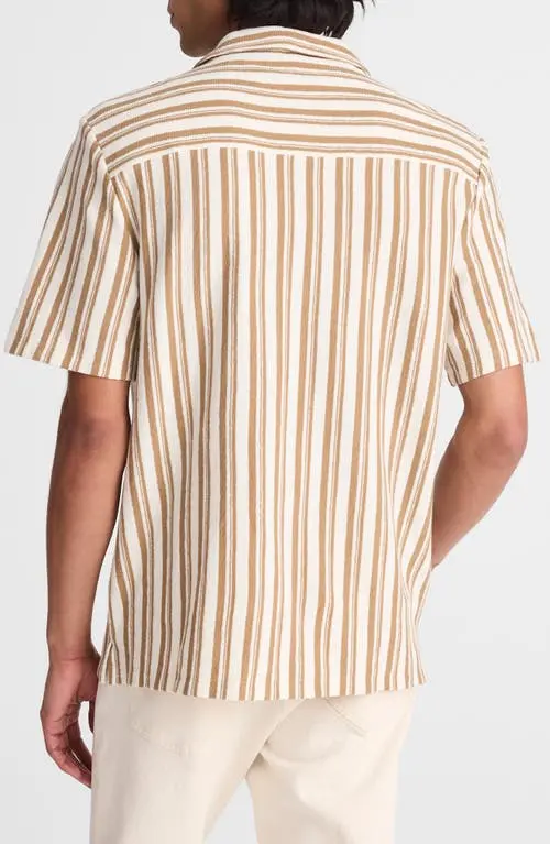 Madewell Seaport Terry Camp Shirt - Stripe Maple Seed