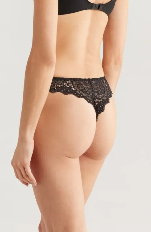 Simone Perele Caresse' Lace Tanga Briefs - Black