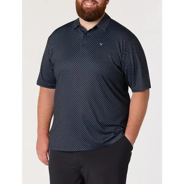 CALLAWAY Big & Tall Golf Print Performance Polo Shirt - Caviar