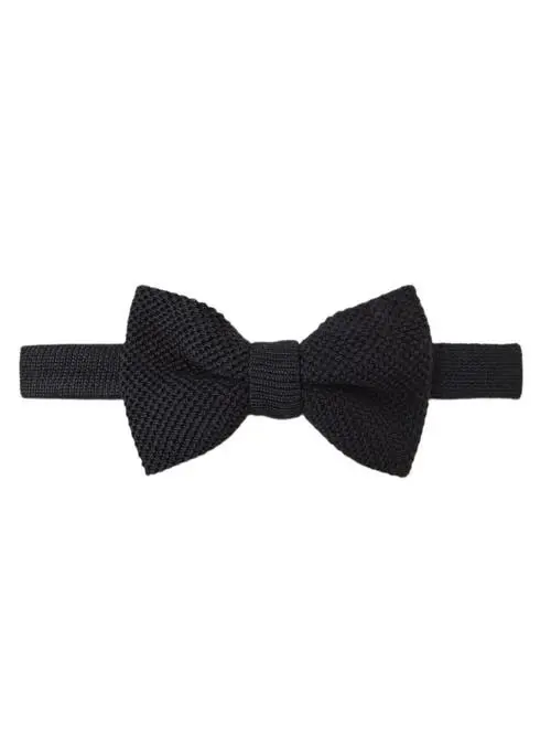 Robert Talbott Ryan Silk Knit Pre-tied Bow Tie - Black