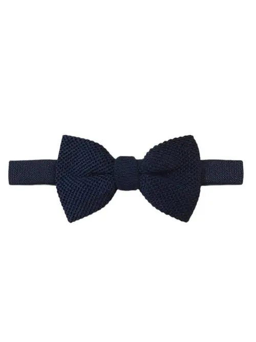 Robert Talbott Ryan Silk Knit Pre-tied Bow Tie - Navy