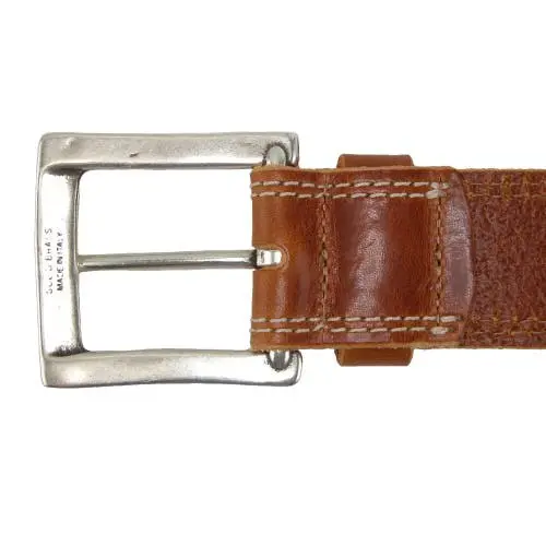 CROOKHORNDAVIS Douglas Soho Casual Pull Up Leather Jean Belt - Tan