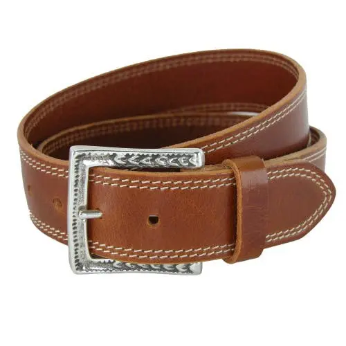 CROOKHORNDAVIS Douglas Soho Casual Pull Up Leather Jean Belt - Tan