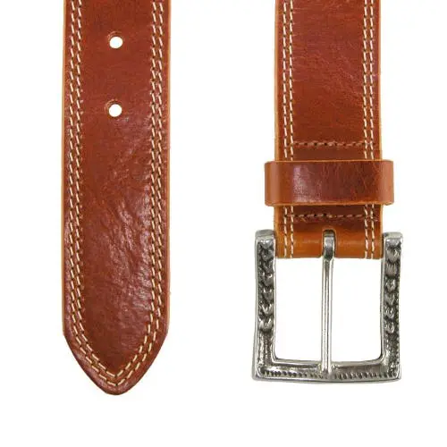 CROOKHORNDAVIS Douglas Soho Casual Pull Up Leather Jean Belt - Tan