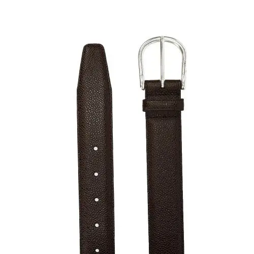 CROOKHORNDAVIS Princeton Pebble Calfskin Leather Belt