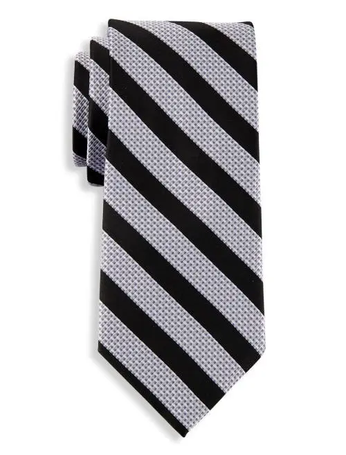 OAK HILL BY DXL Textured Stripe Neck Tie - Black