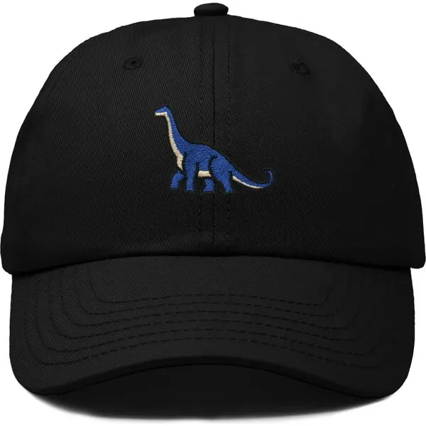 DALIX Embroidered Brachiosaurus Baseball Cap - Black