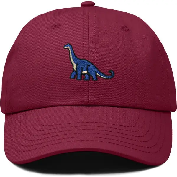 DALIX Embroidered Brachiosaurus Baseball Cap - Maroon