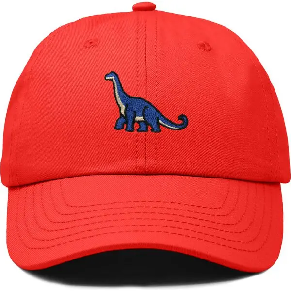 DALIX Embroidered Brachiosaurus Baseball Cap - Red